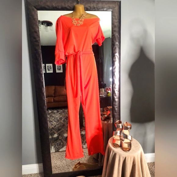 SHEIN | Pants & Jumpsuits | Nwot Coral Jumpsuit Women | Poshmark